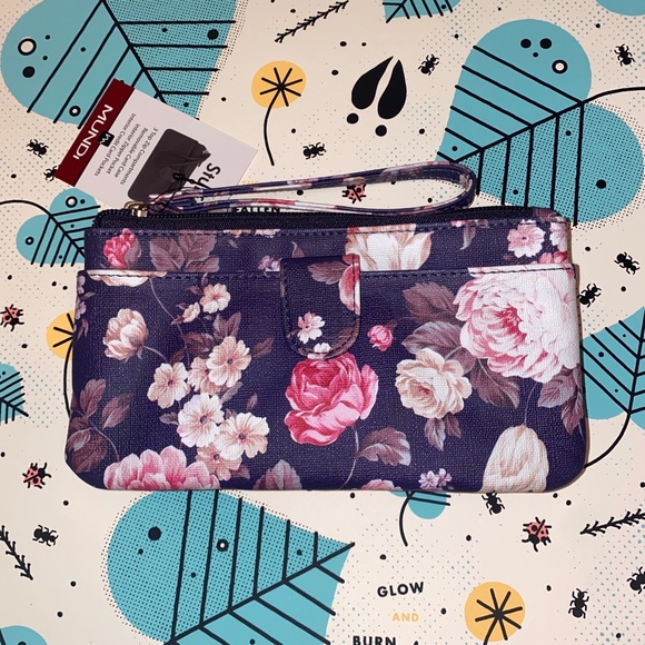 mundi | Bags | Mundi Floral Walletpursewristlet 3 Top Zipper | Poshmark